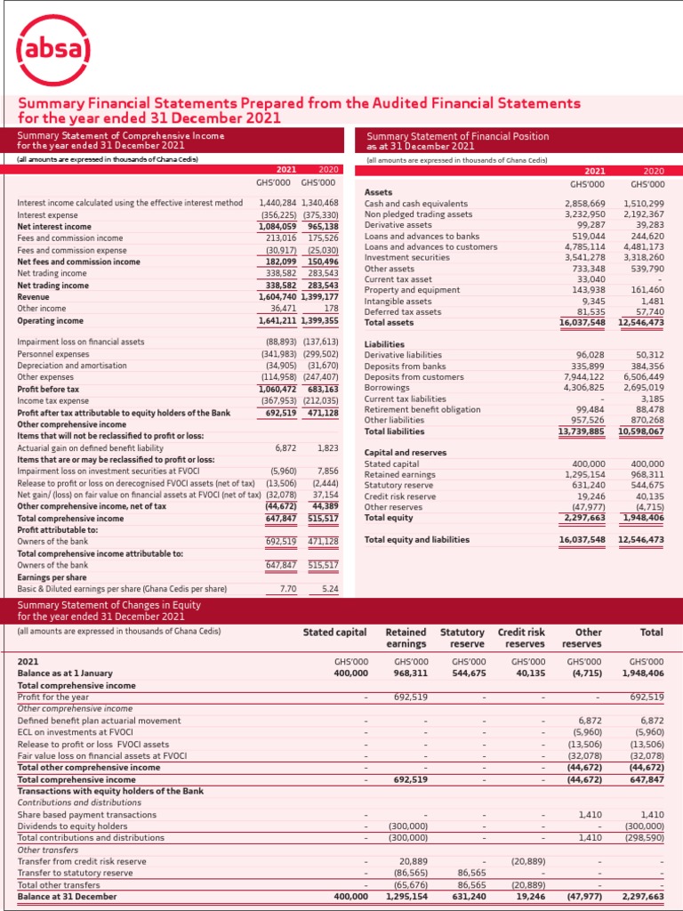 annual-financial-statement-2021 | PDF | Equity (Finance) | Financial ...