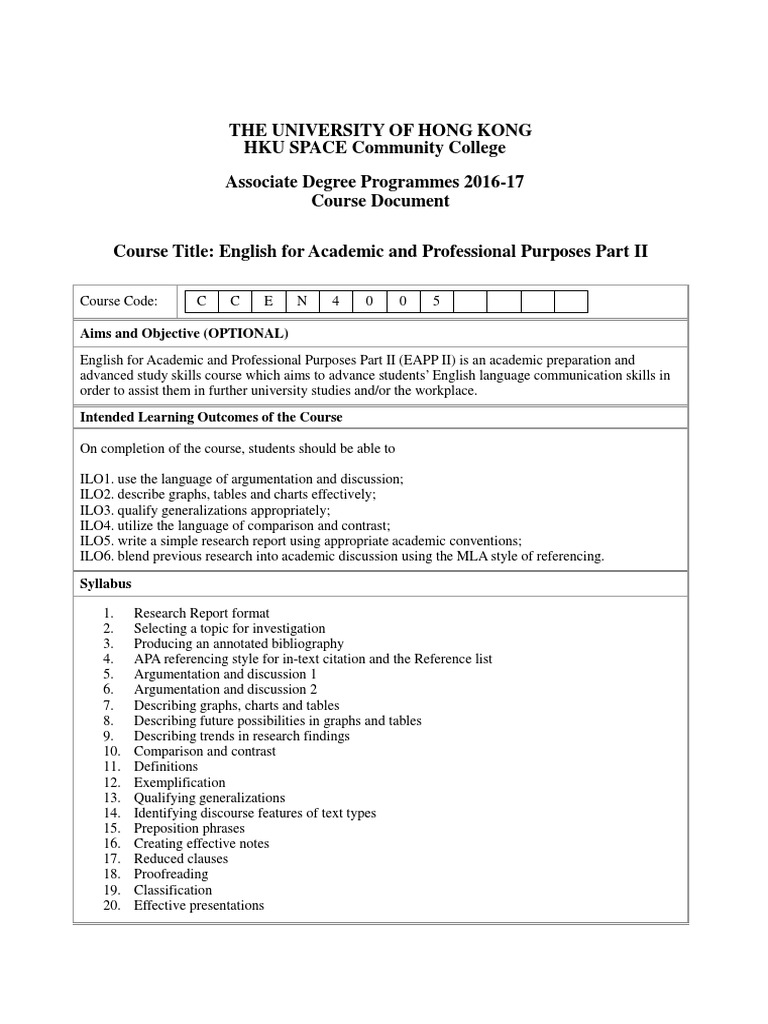 English For Academic and Professional Purposes Part II | PDF
