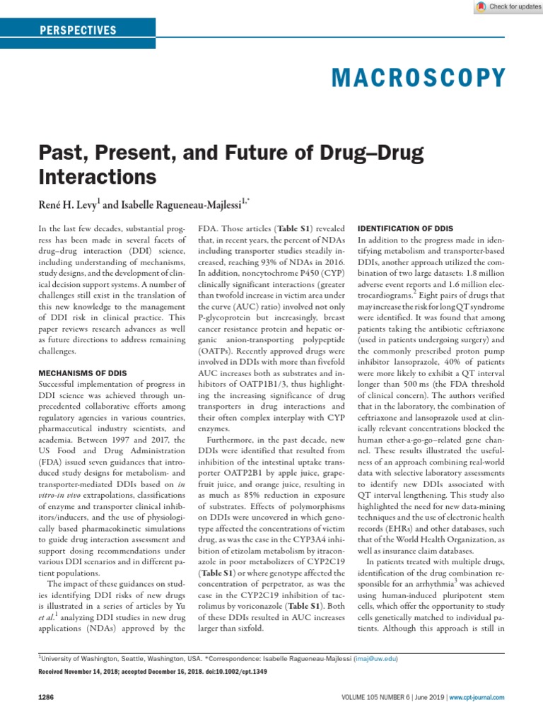 Past, Present, and Future of Drug-Drug Interactions PDF | Download Free ...