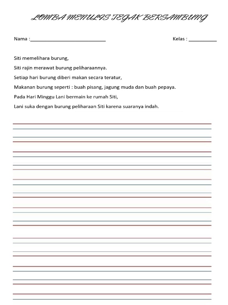 Lomba Menulis Tegak Bersambung | PDF