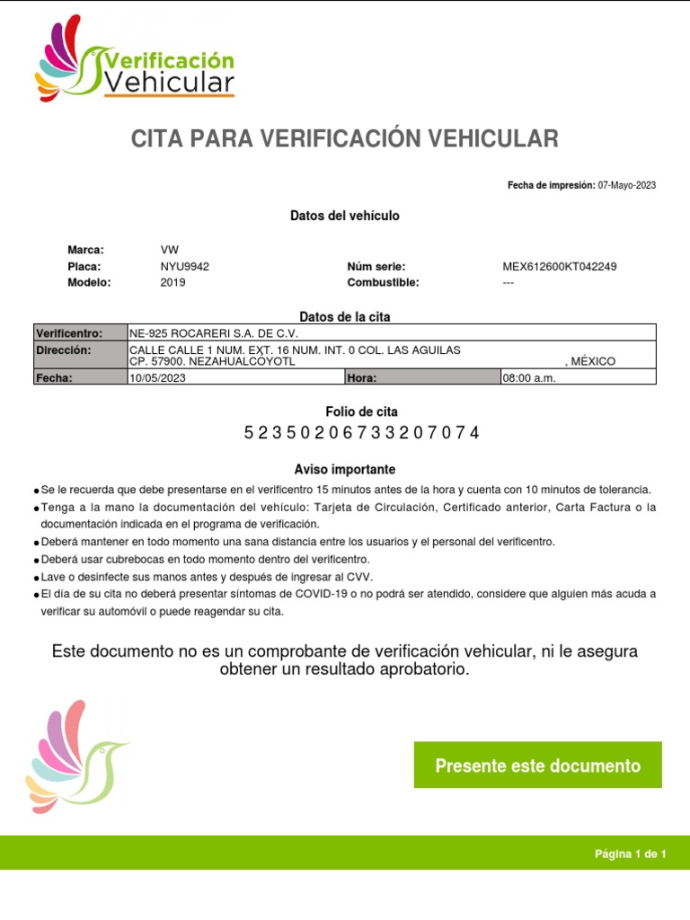 Imprime Cita - 065638 PDF | PDF