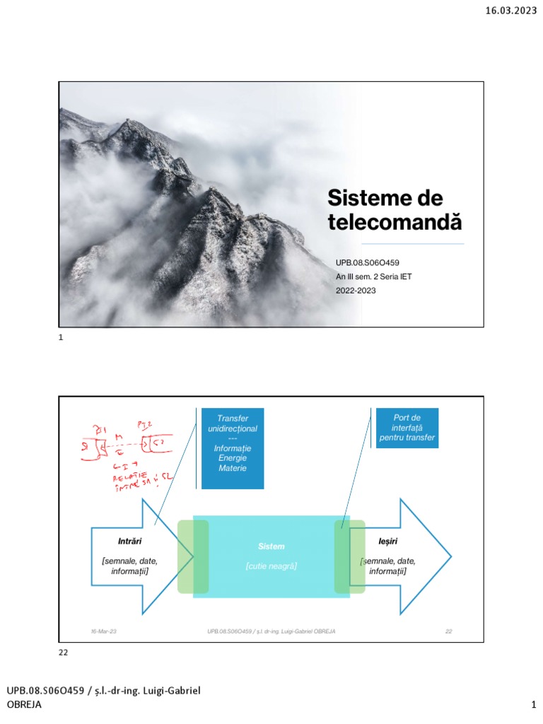 C002-Elemente de Teoria Sistemelor | PDF