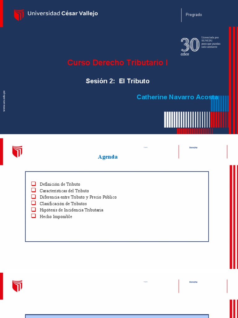 Curso Derecho Tributario I: Sesión 2: El Tributo | PDF | Impuestos | Esfera pública