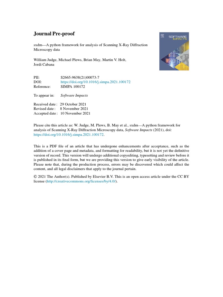 Sxdm-A Python Framework For Analysis of Scanning X | PDF