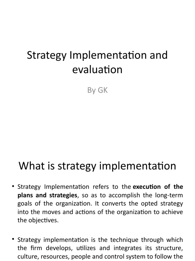 Strategy Implementation and Evaluation | PDF | Leadership ...
