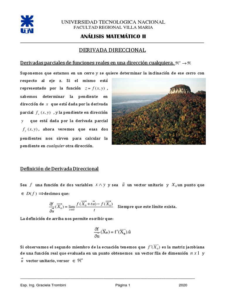 Derivada Direccional PDF | PDF | Degradado | Derivado