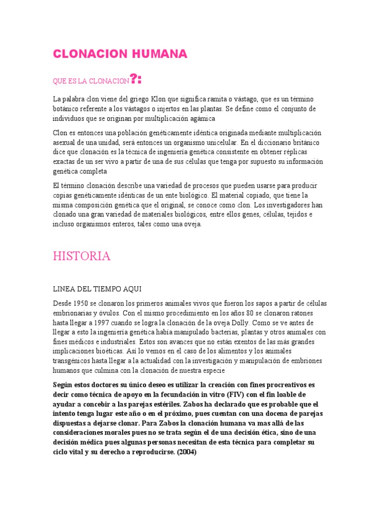 Clonación: Historia y Avances Científicos | PDF | Clonación | Biología
