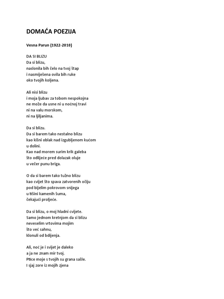 Domaća Poezija | PDF