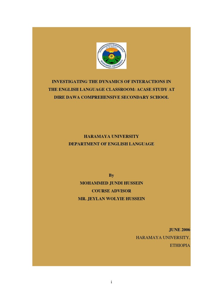 Mohammed Jundi Hussein Haramaya University 2006, PDF | PDF | Teachers ...