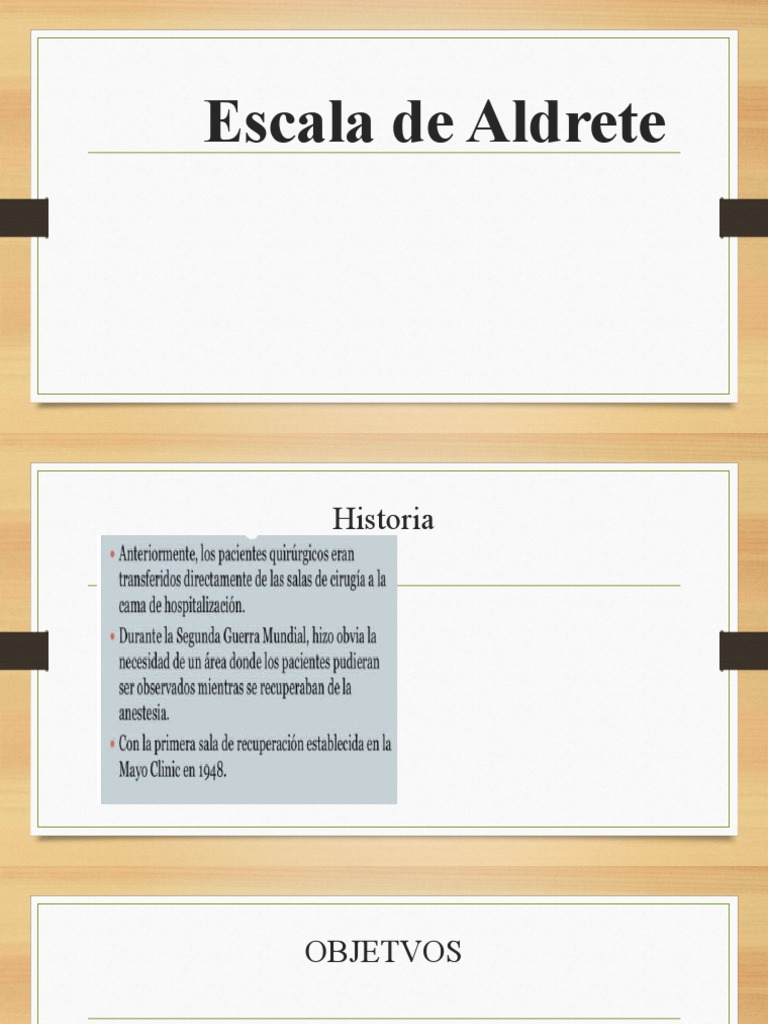 Escala de Aldrete | PDF