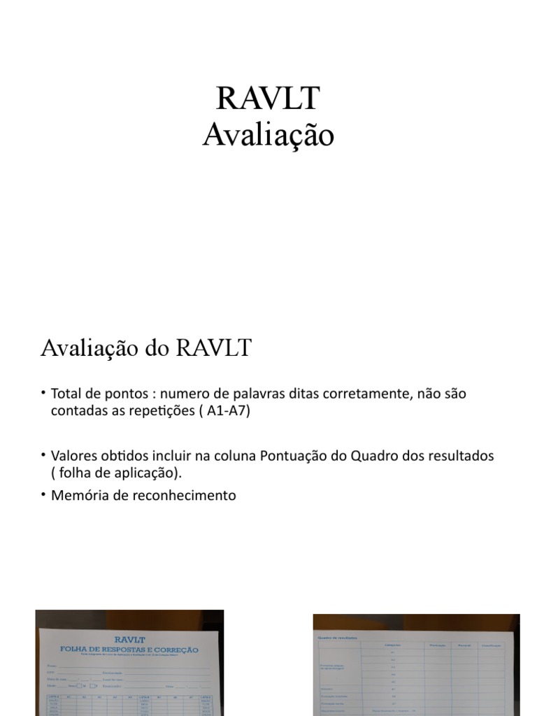 RAVLT Avaliaã Ã o 3 | PDF