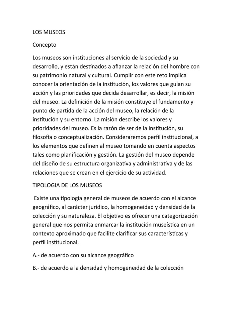 Tipologia de Los Museos | PDF
