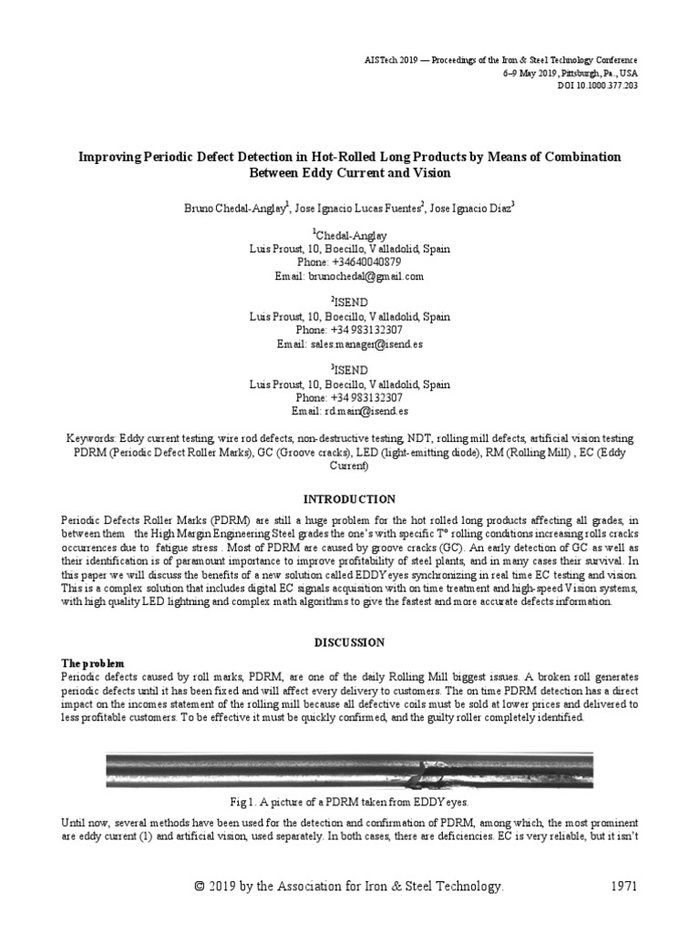 Improving Periodic Defect Detection In Hot Rolled Long Products By