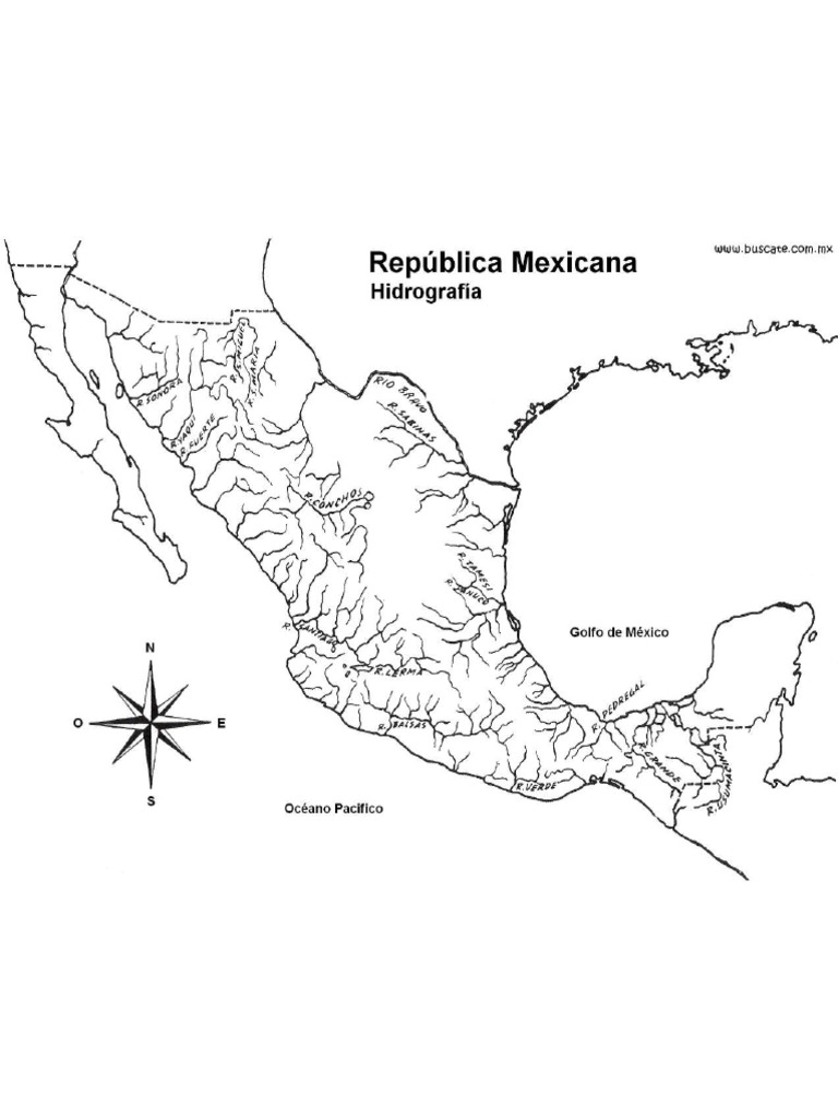 Mapas Mexico Hidrografia Con Nombres - 0001 | PDF