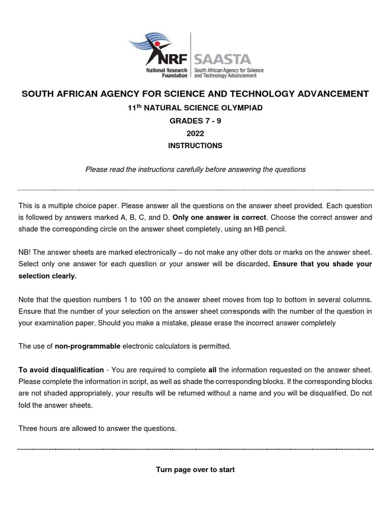 SE Question-Paper Natural-Sciences 7-9 English 2022 BE ET | PDF ...