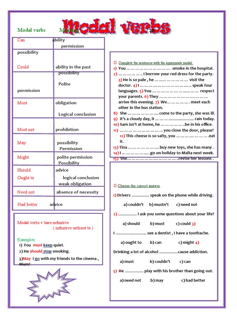 Modal-Verbs 76493 | PDF | Language Mechanics | Linguistic Typology