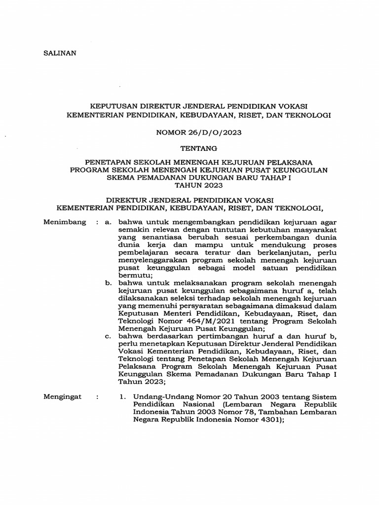 Salinan SK SMK PK Skema Pemadanan Dukungan Baru Tahap 1 PDF | PDF