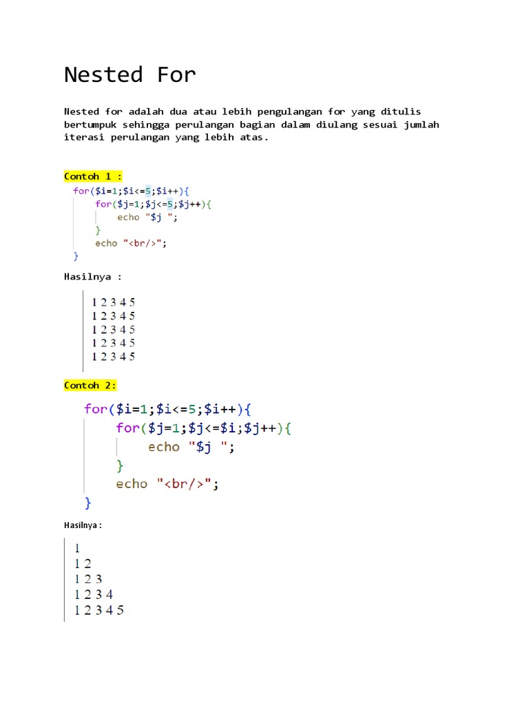 7 - Nested For PDF | PDF