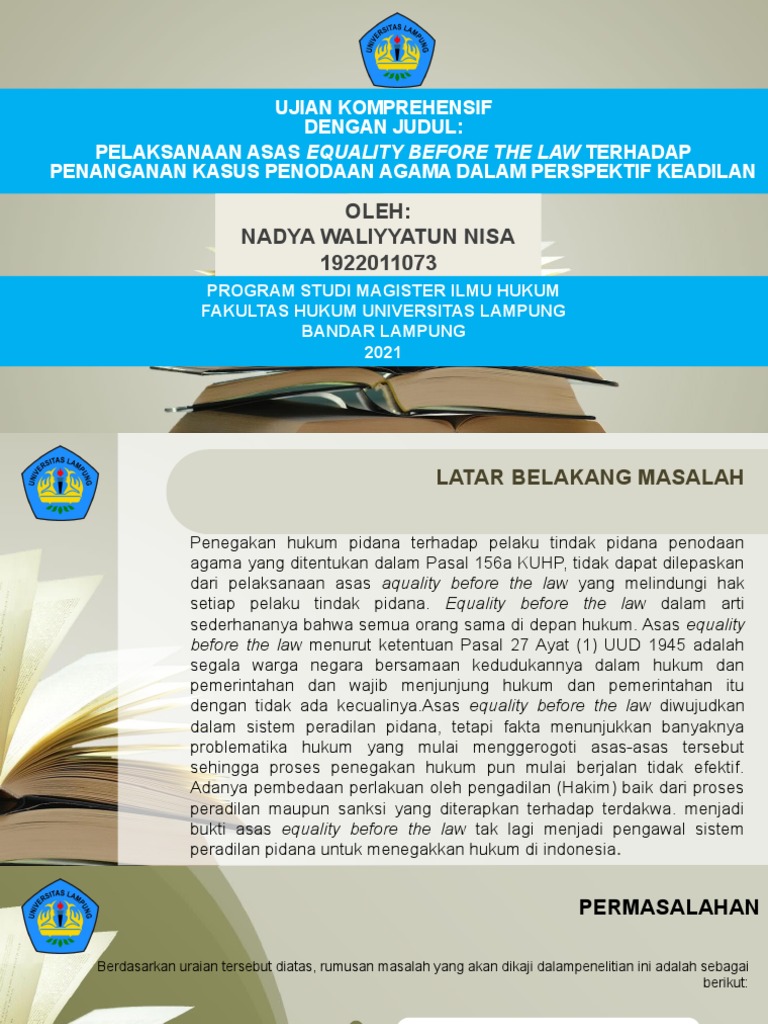 PPT UJIAN KOMPREHENSIF NADYA WALIYYATUN NISA 2021.pptx | PDF