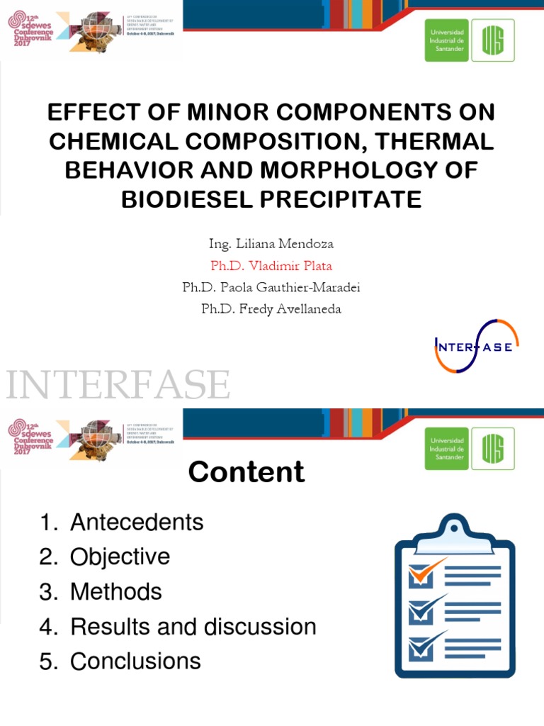 Effect of Minor Components On Chemical Composition, Thermal Behavior ...