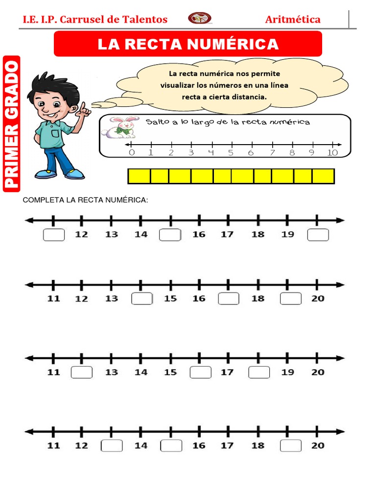 Actividades de Recta Numérica para Niños | PDF | Métodos y materiales ...