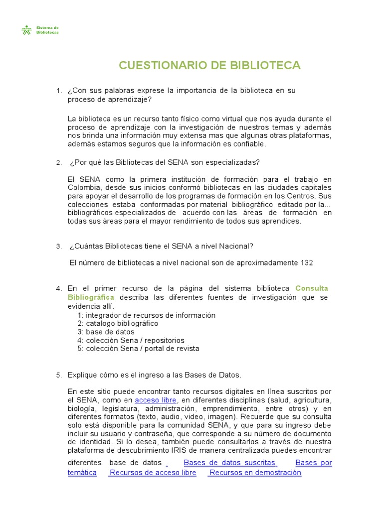 Cuestionario Biblioteca Cegafe - Edwuard Perez | PDF | Acceso abierto ...