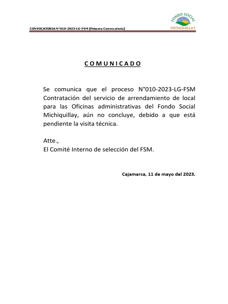 Comunicado | PDF
