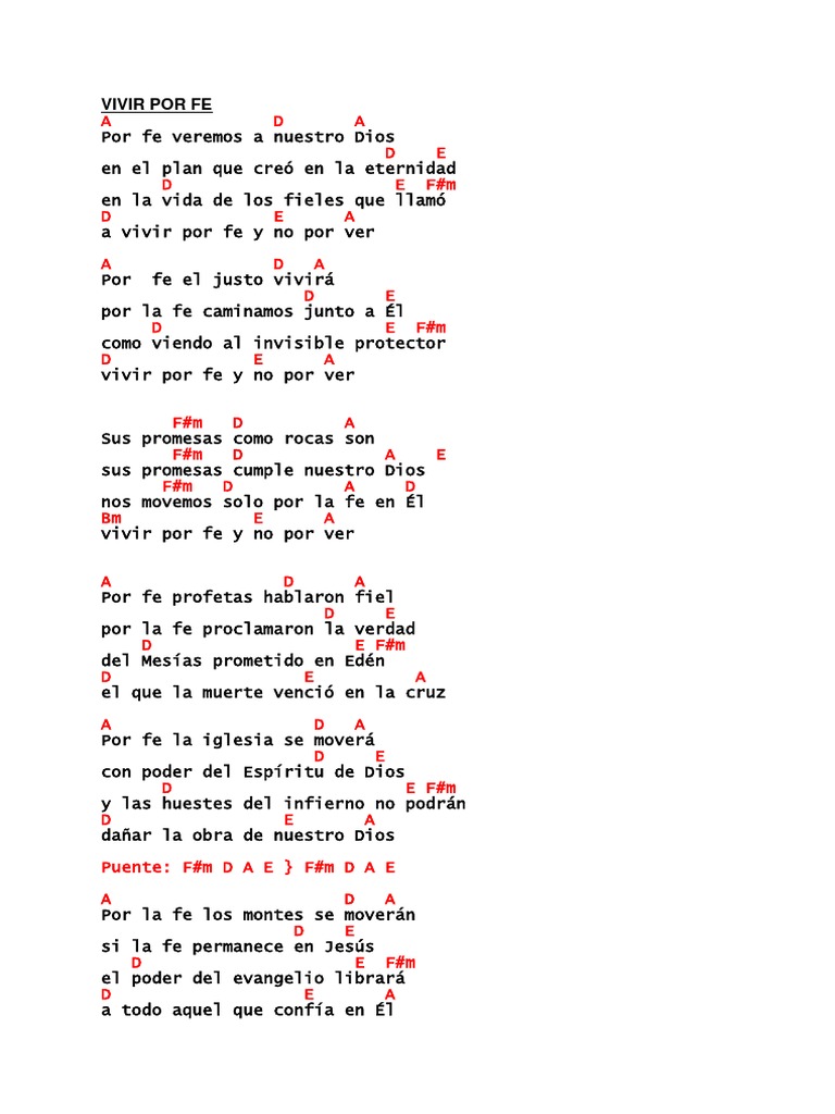 Vivir Por Fe-Acordes | PDF