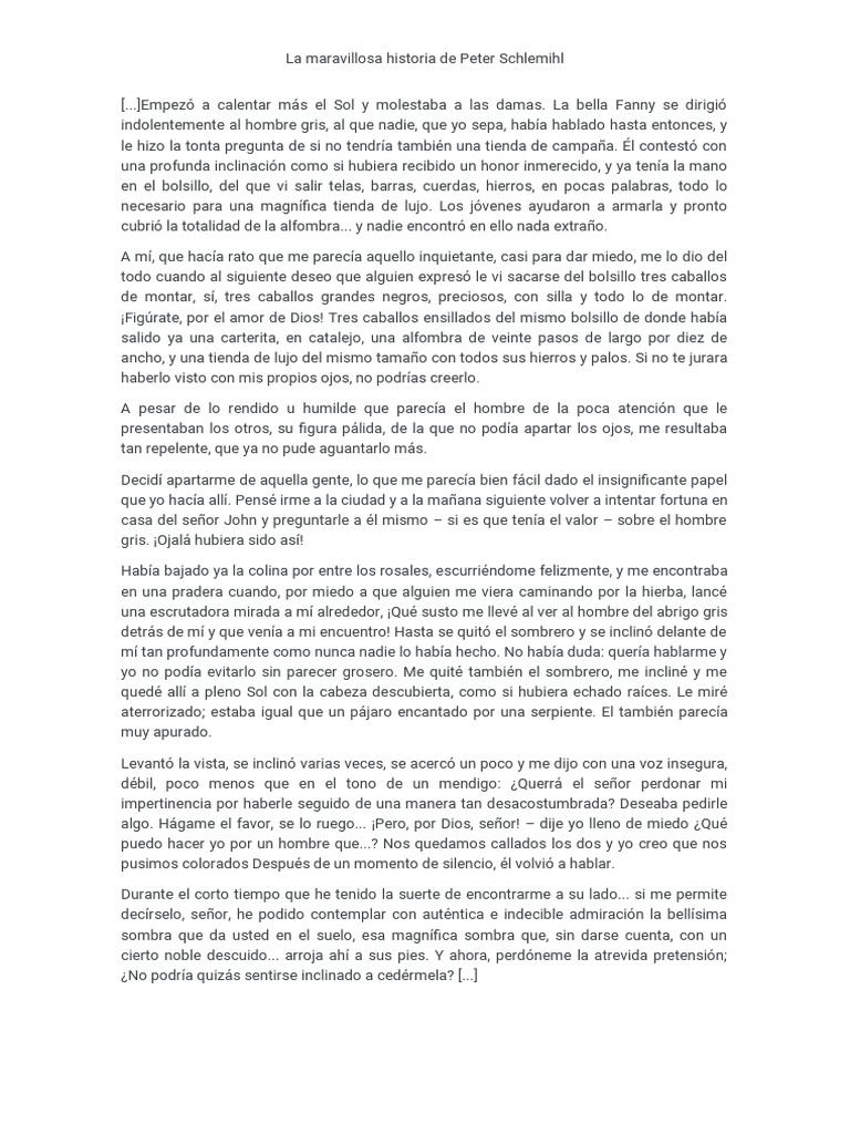 La Maravillosa Historia de Peter Schlemihl | PDF | Alemania | Política ...