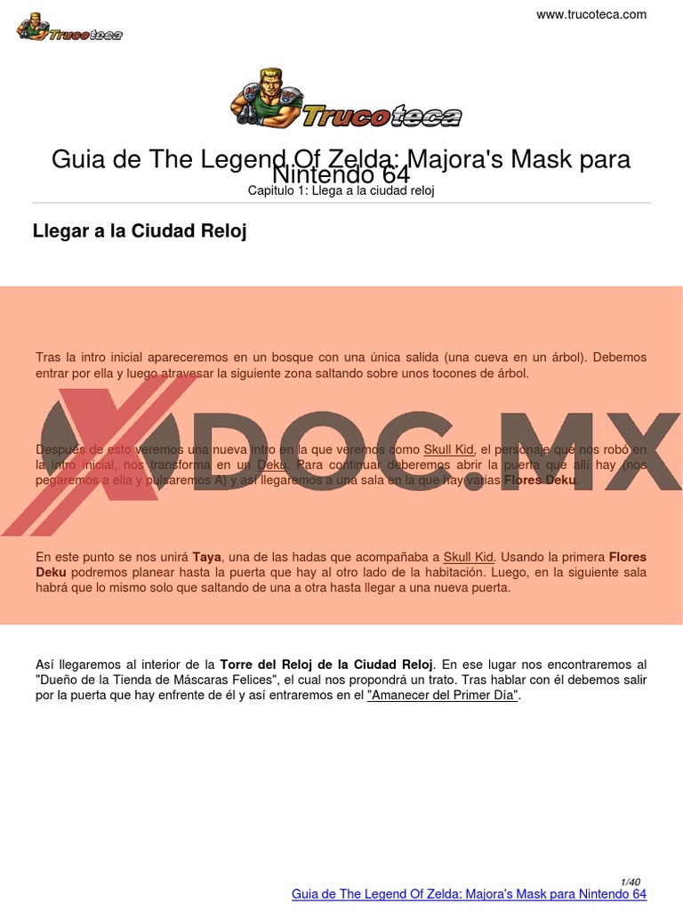 Xdoc - MX Guia de The Legend of Zelda Majoras Mask para PDF | PDF | Nintendo | La leyenda de Zelda