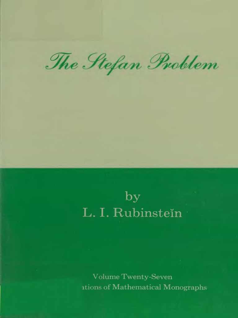(Translations of Mathematical Monographs - Vol. 27) L. I. Rubinstein ...