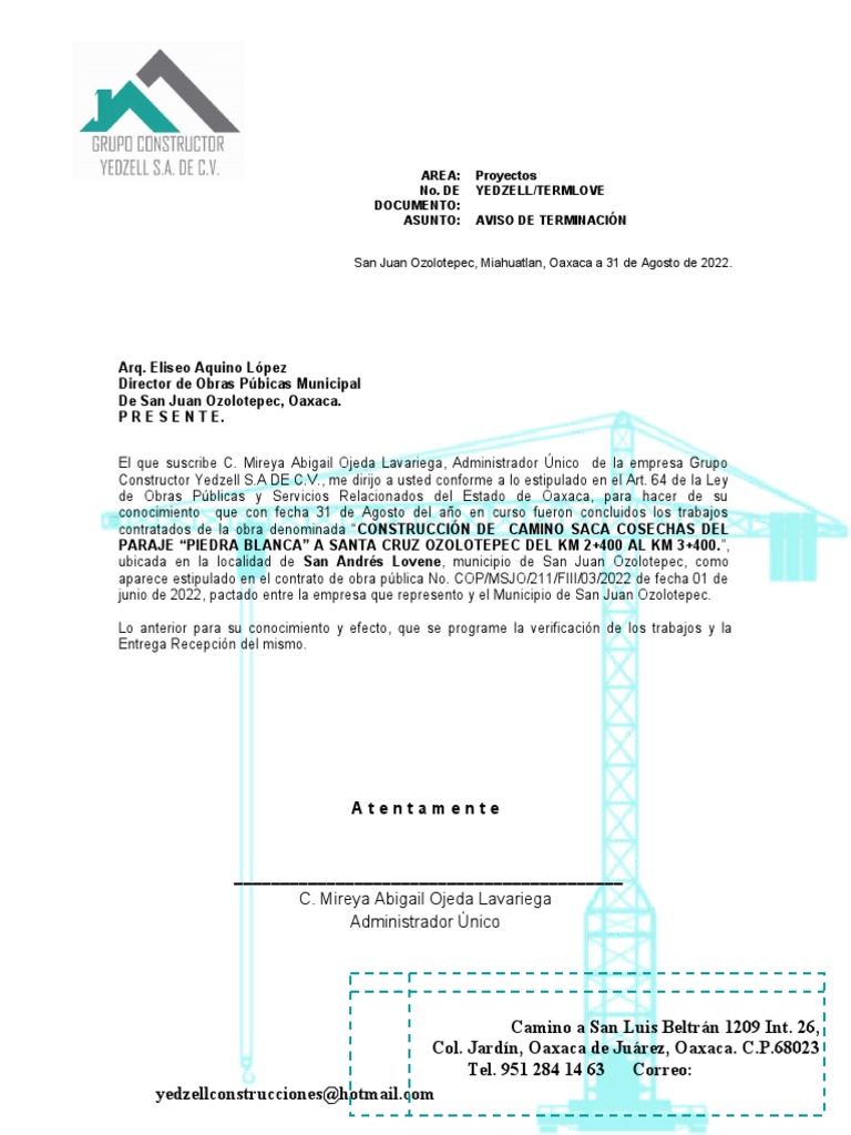 Terminacion de Obra | PDF