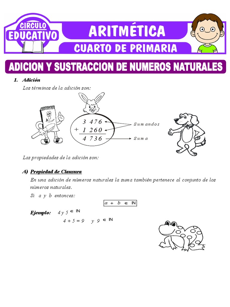 Adición y Sustracción de Números Naturales | PDF | Número natural | Números