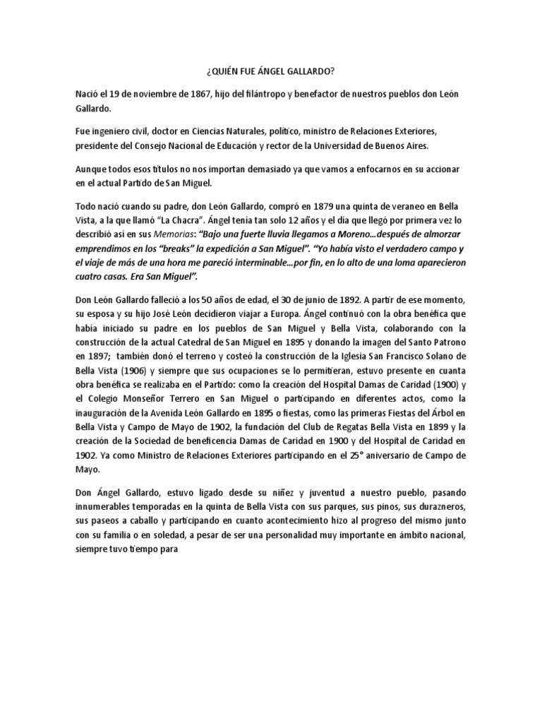 Quién Fue Ángel Gallardo | PDF | Viajes y turismo | Historia