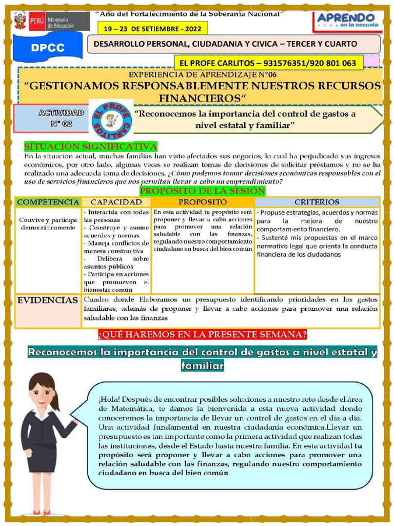EDA 6 - ACTIVIDAD #2 - 3° y 4° DPCC - 1 | PDF