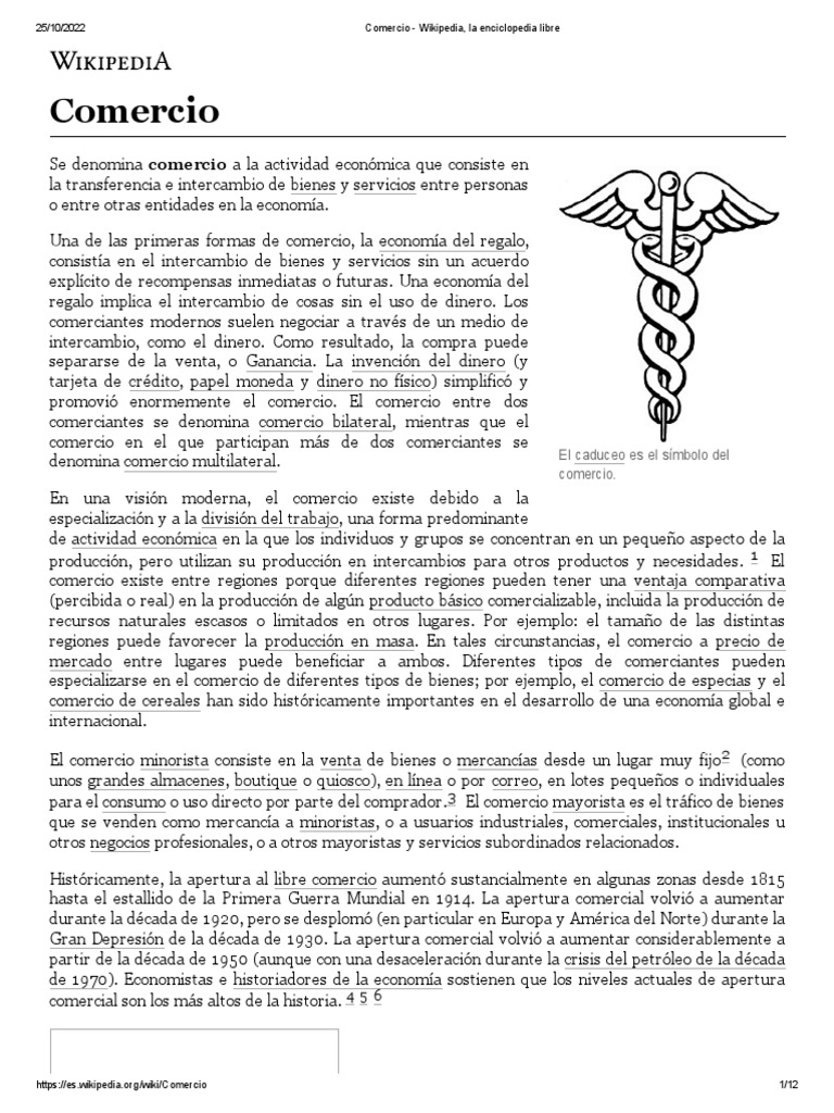 Comercio - Wikipedia, La Enciclopedia Libre | PDF | Comercio | Moneda