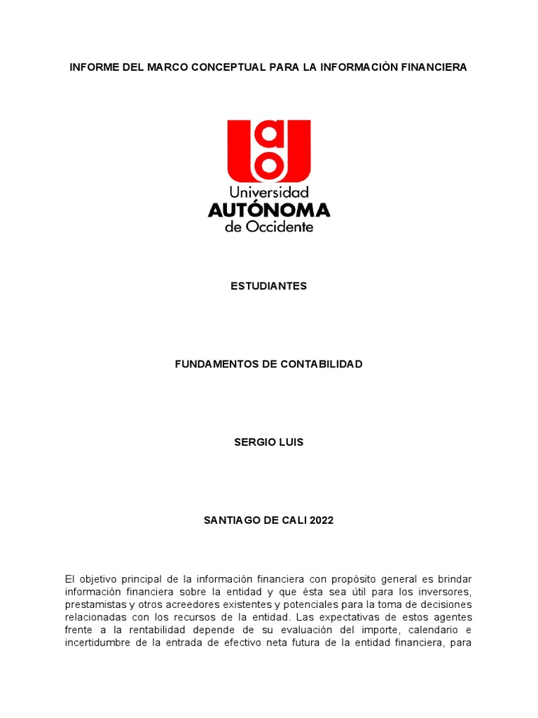 Informe Contabilidad | PDF | Contabilidad | Business