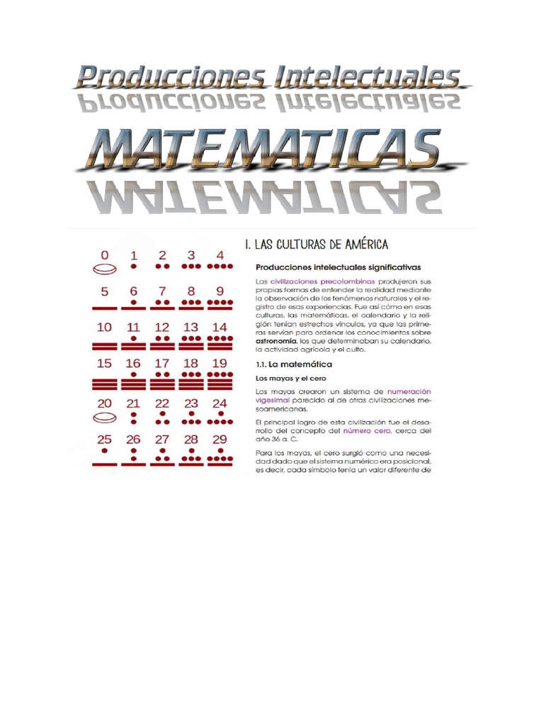 Teoria Las matemáticas en Mayas, Aztecas e Incas | PDF