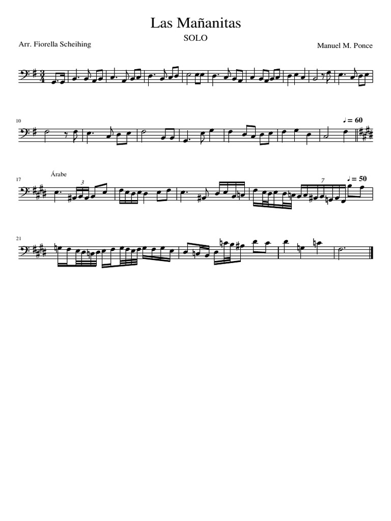 Las Mañanitas Cello | PDF
