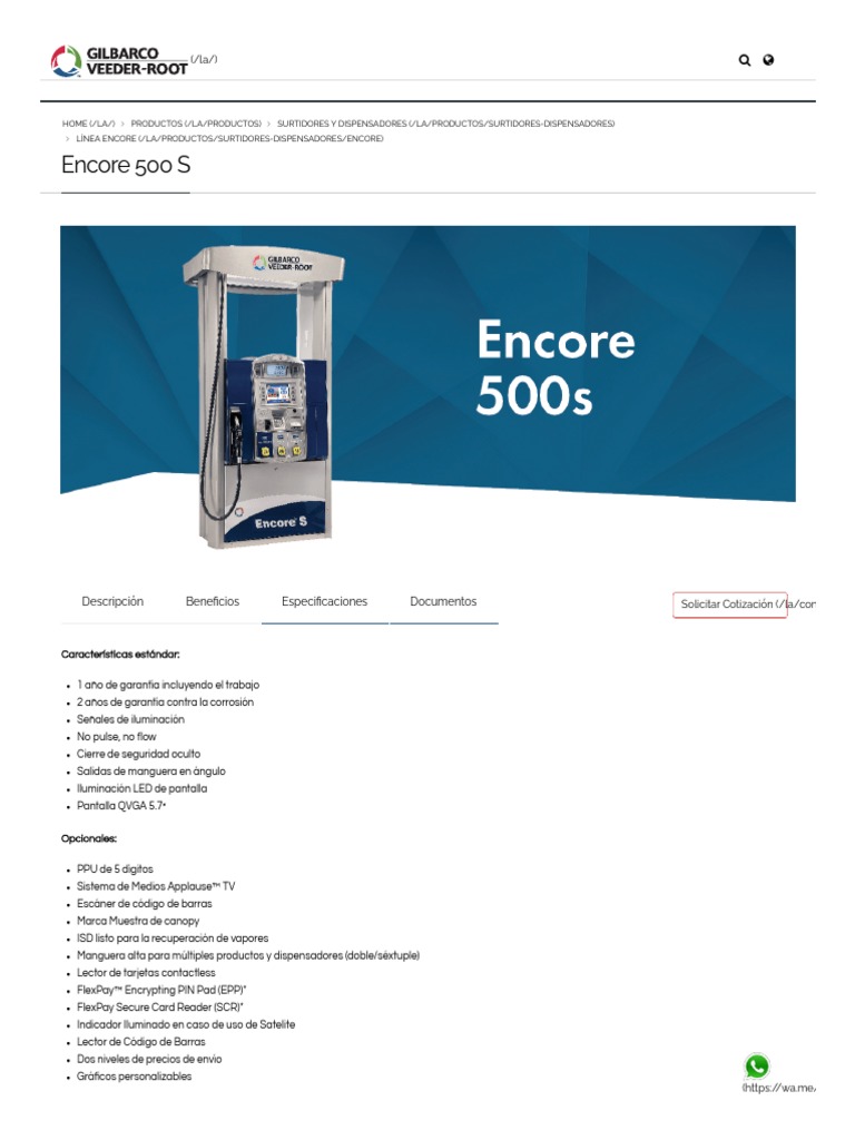 Encore 500 S - Gilbarco Veeder-Root | PDF