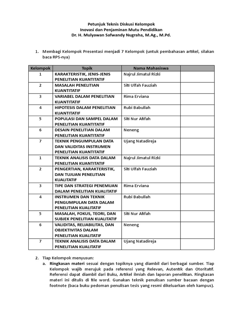 Panduan Diskusi Penelitian Pendidikan | PDF | Karier & Perkembangan ...
