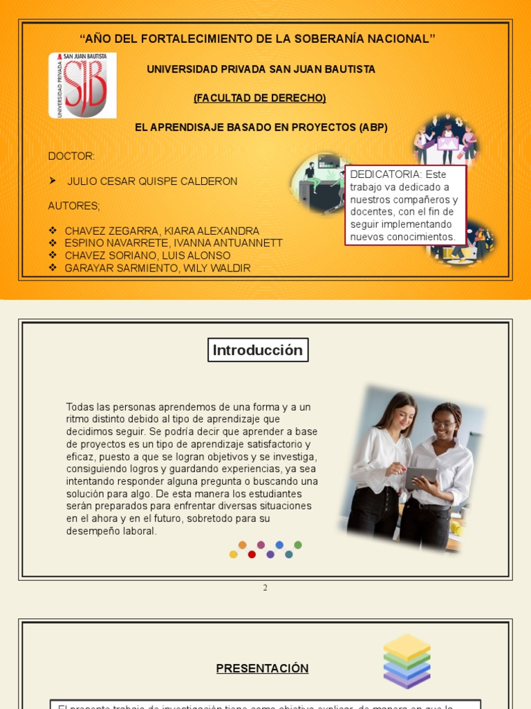 ABP. (PPT.).pptx | PDF | Aprendizaje en base a proyectos | Aprendizaje