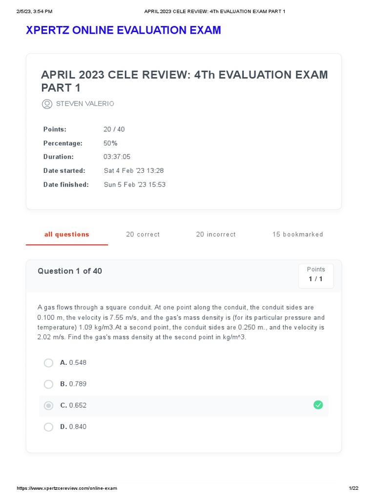 EVAL 4 pt.1 - XPERTZ CE REVIEW | PDF | Pump | Mechanics