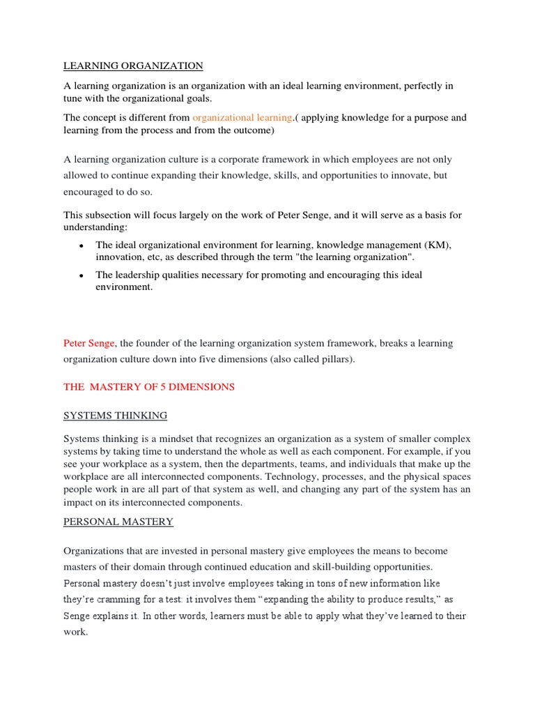 Learning Organization And Organization Culture Pdf