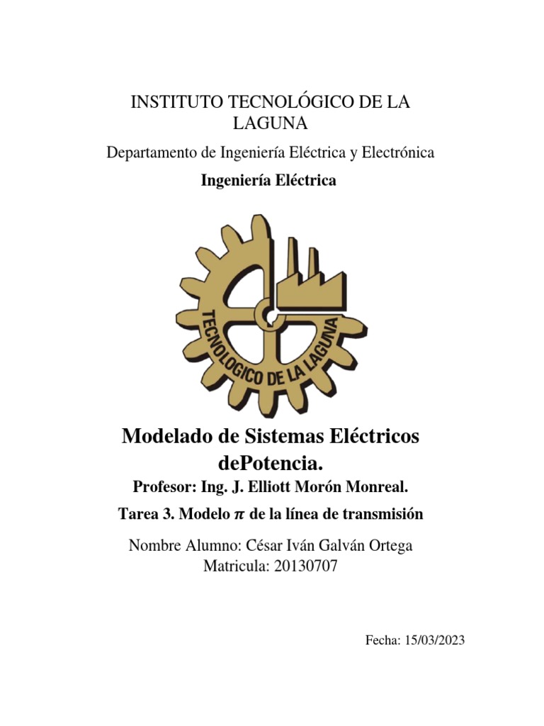 Tarea 3. Modelo PI de La Línea de Transmisión PDF | PDF | Corriente ...