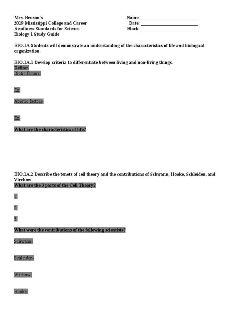 State Test Study Guide 2019 | PDF | Dominance (Genetics) | Genotype