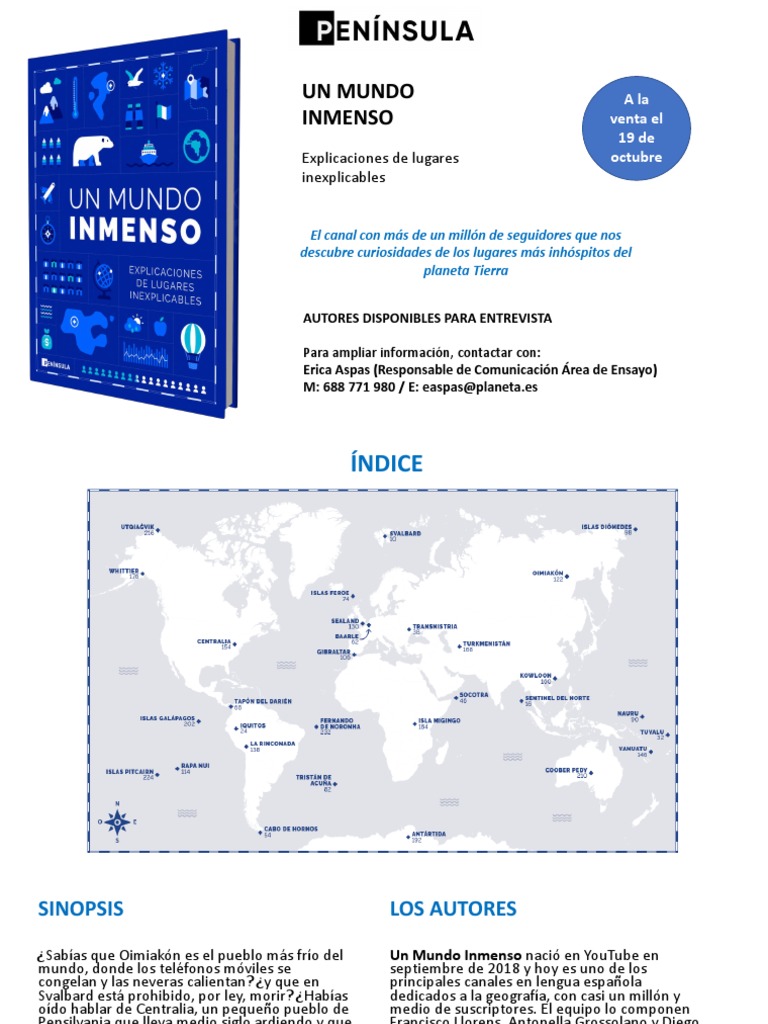 1 DP Un Mundo Inmenso | PDF | Viajes y turismo | Libros para adolescentes