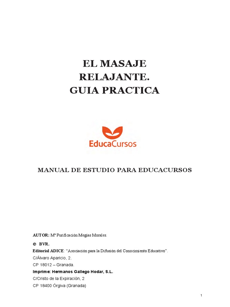 LIBRO El Masaje Relajante PDF | PDF