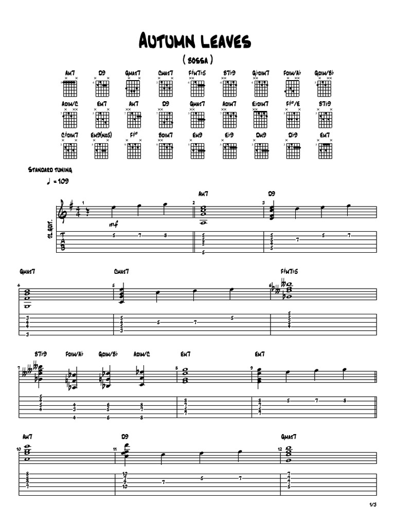 Autumn Leaves Chords Melody | PDF