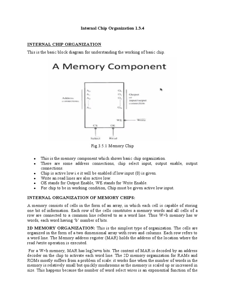 Internal Chip Organization 1.3.4 | PDF | Computer Memory | Computer ...